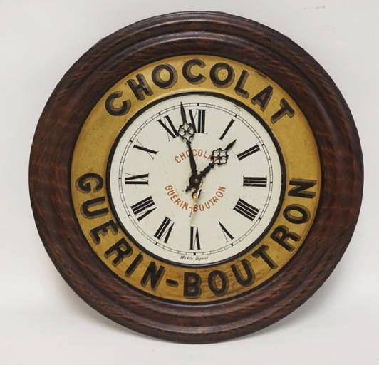 French Advertising Clock For Chocolat Guerin Boutron.