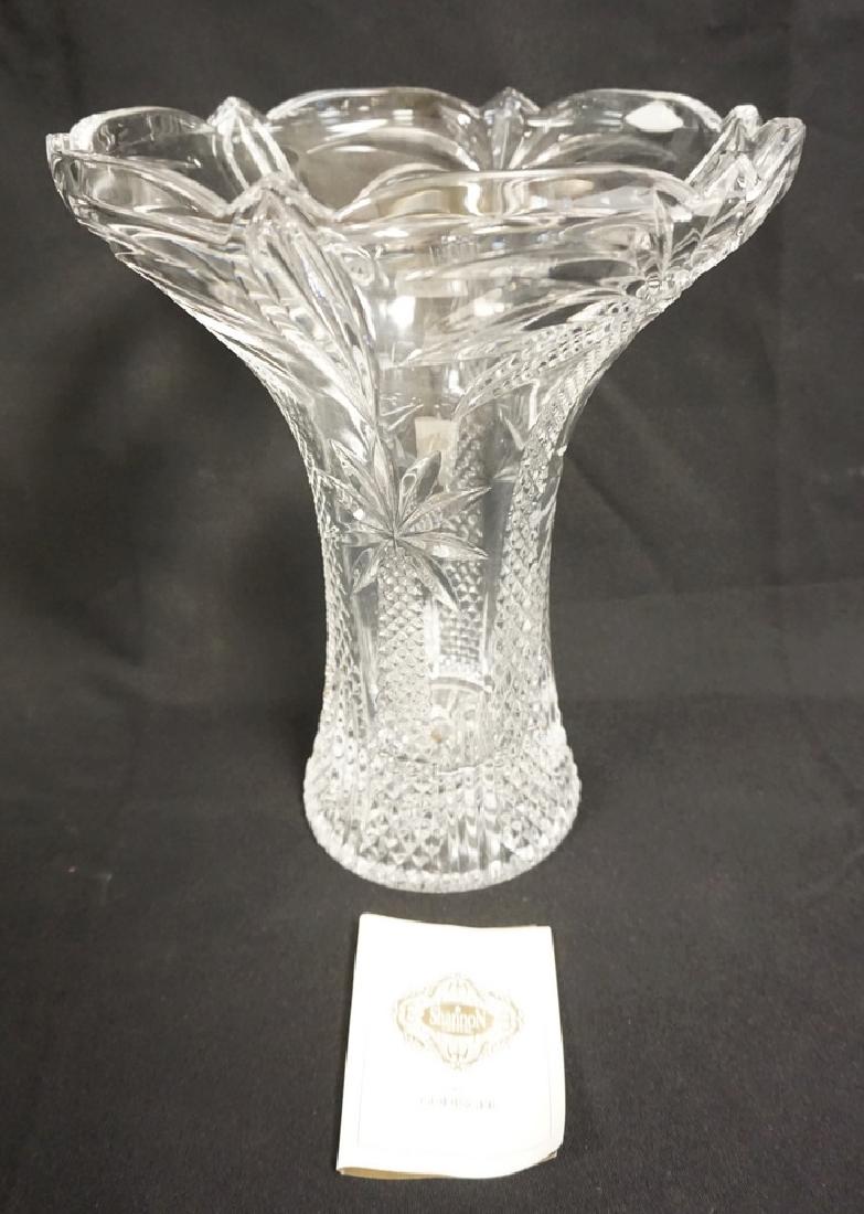 Shannon Crystal By Godinger Large Vase With Palm Tree