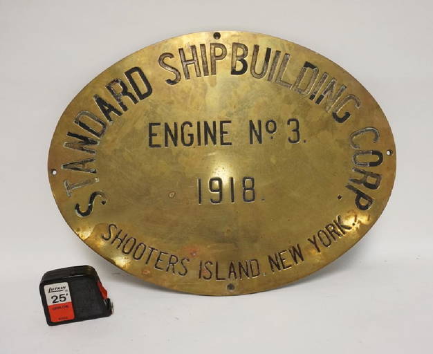 *standard Shipbuilding Corp* Solid Brass Plaque.