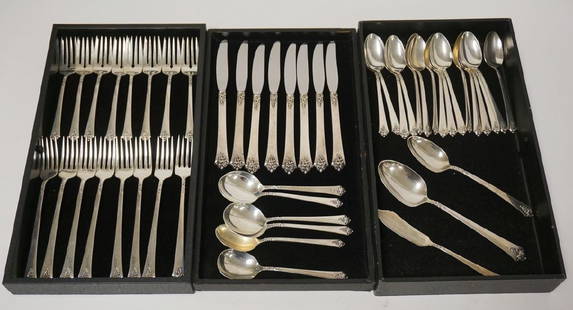 Royal Crest Sterling Silver Castle Rose Flatware Set