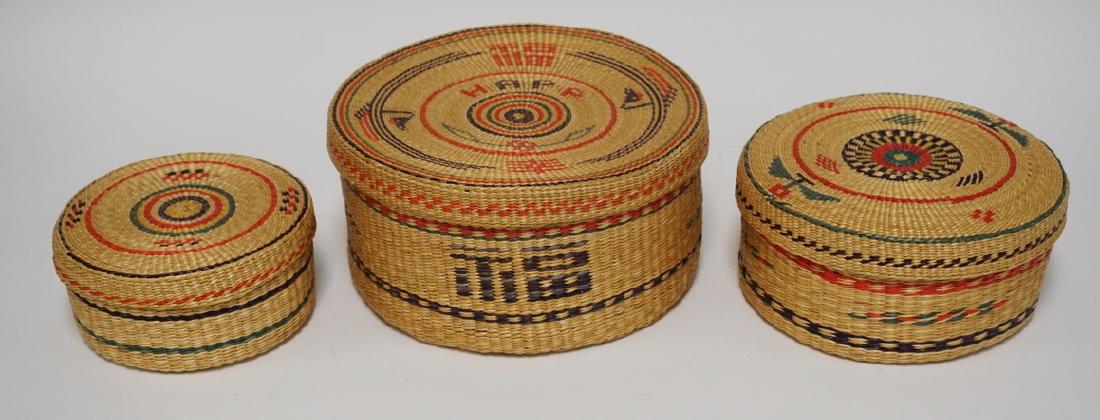 EARLY 20TH C. HOH TRIBE NATIVE AMERICAN INDIAN BASKETS.