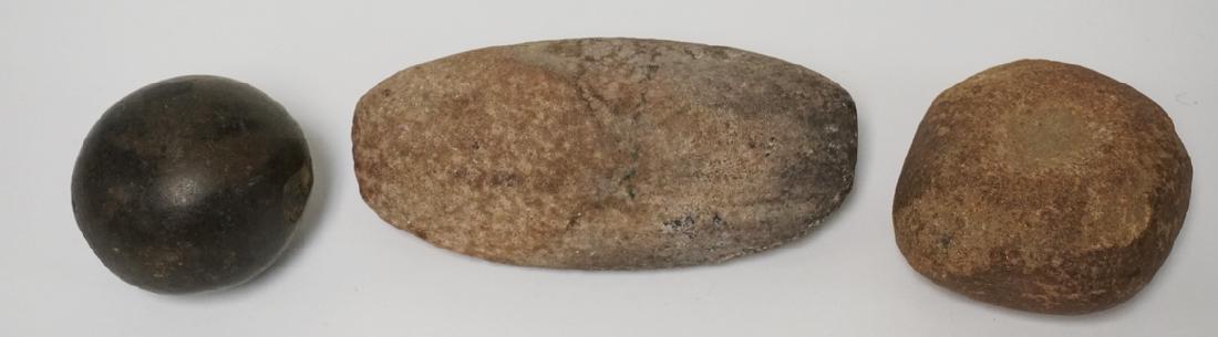 3 Native American Indian Stone Tools. A Chipping Stone