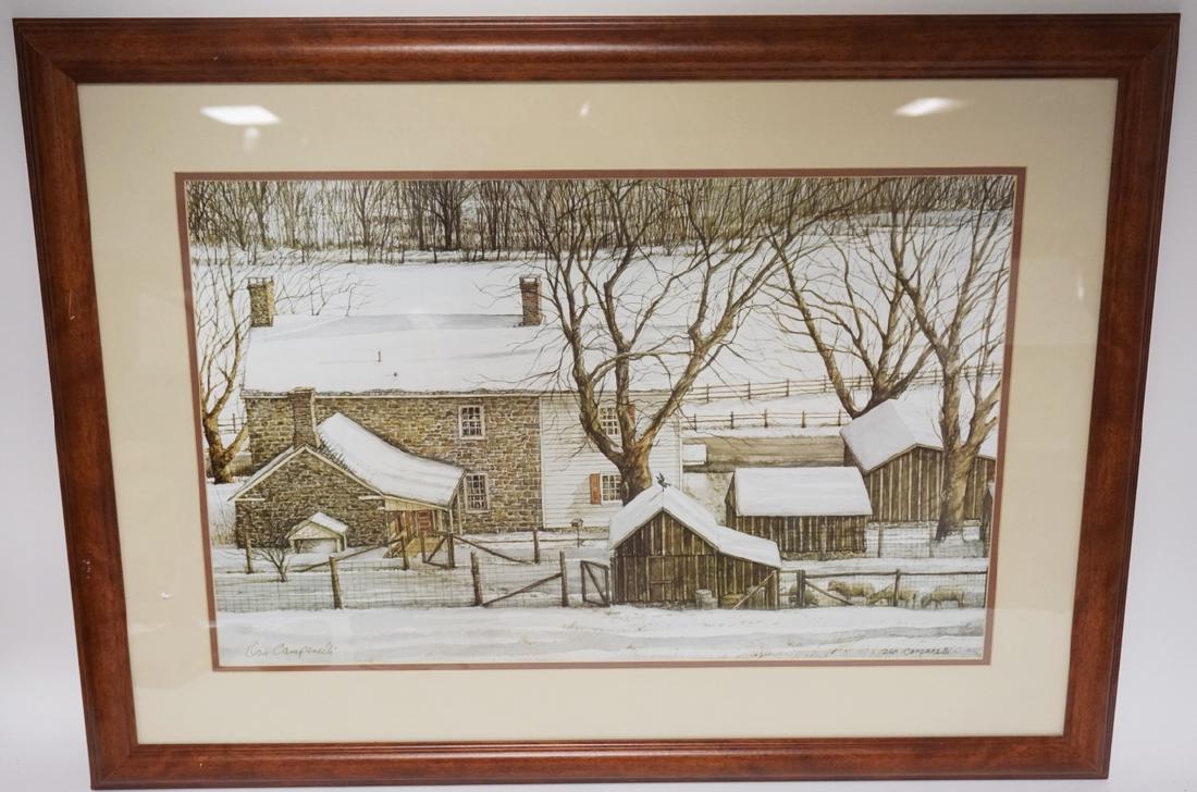 DAN CAMPANELLI PRINT OF A STONE FARMHOUSE IN THE