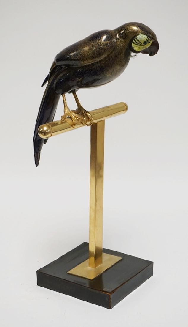 BRASS PARROT ON A PERCH