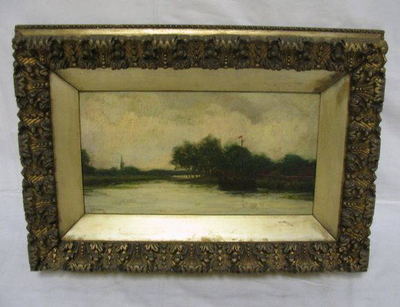 J.h. Sharp '96; Oil On Board Landscape