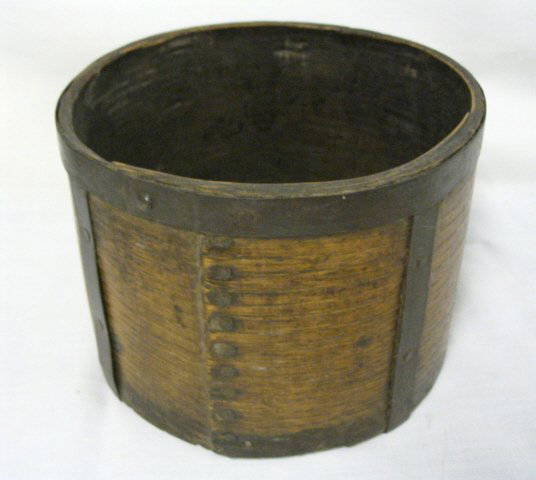 Primitive Wooden Measure W/iron Straps; 6 3/4 In