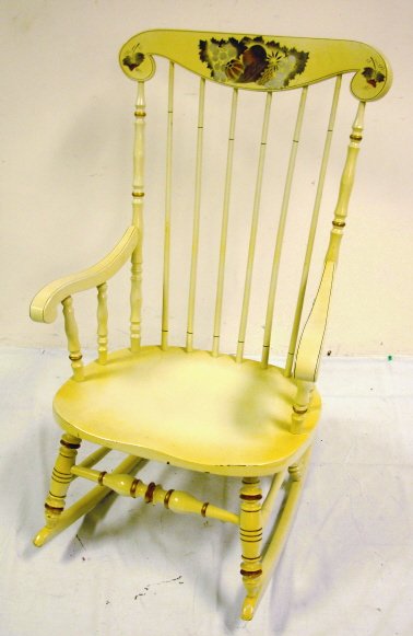 151: ETHAN ALLEN *CAPE COD ROCKER* STENCIL DECORATED; 3