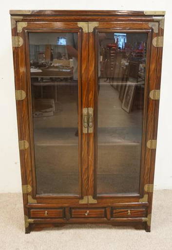 Asian Display Cabinet With 2 Glass Doors