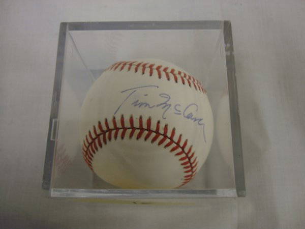 Signed Baseball; Tim Mccarver, Announcer & Mets C
