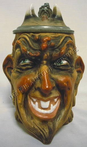 1/2 Liter Devil Face Stein; Has Impressed Mark