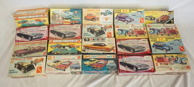 Lot Of 20 Vintage Amt Model Kit Boxes Contianing