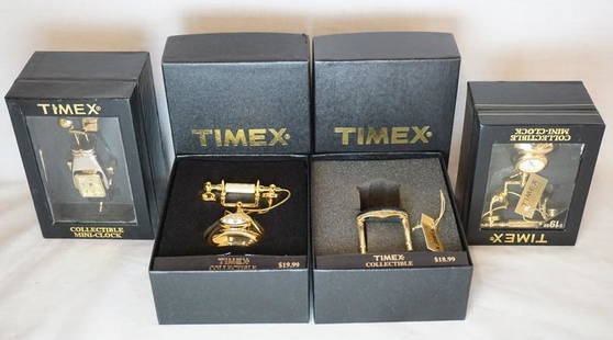 4 Timex Collectible Mini Clocks