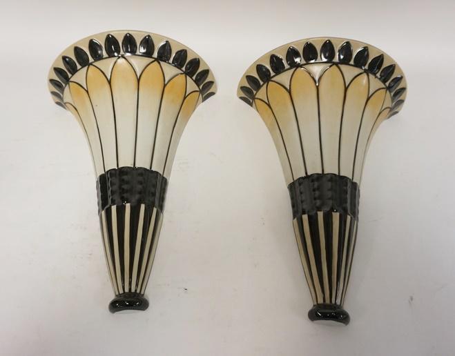 Pair Of Pottery Wall Pockets