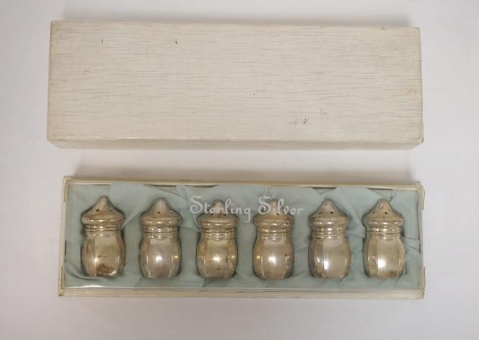 Set Of 6 Sterling Silver Salt & Pepper Shakers
