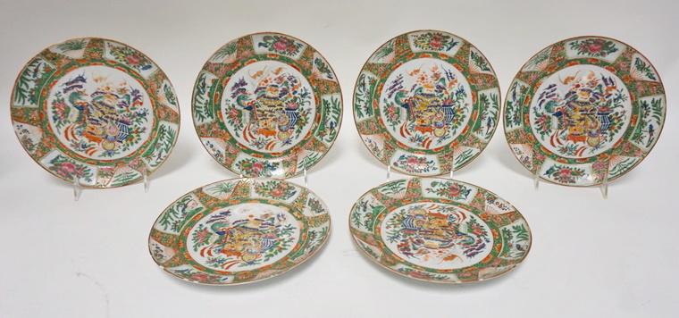 6 Rose Medallion Plates
