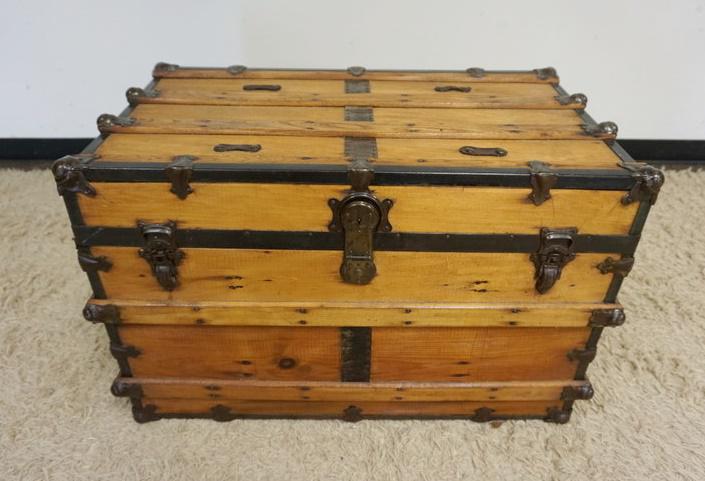 Antique Wood Storage Trunk