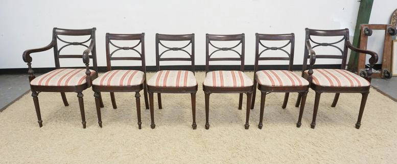 6 Mahogany Duncan Phyfe Style Dining Room Chairs