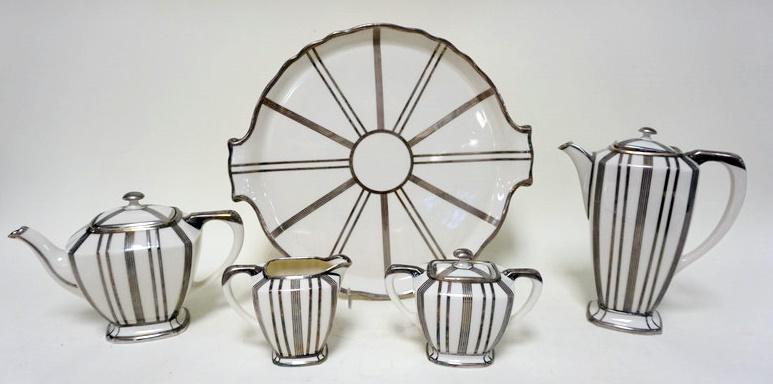 Lenox Silver Overlay Tea Set
