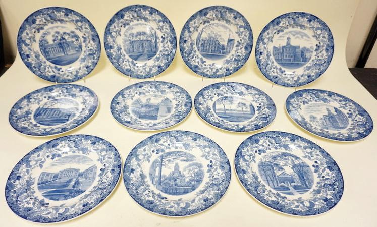 Wedgwood England Group Of 11 Harvard Plates