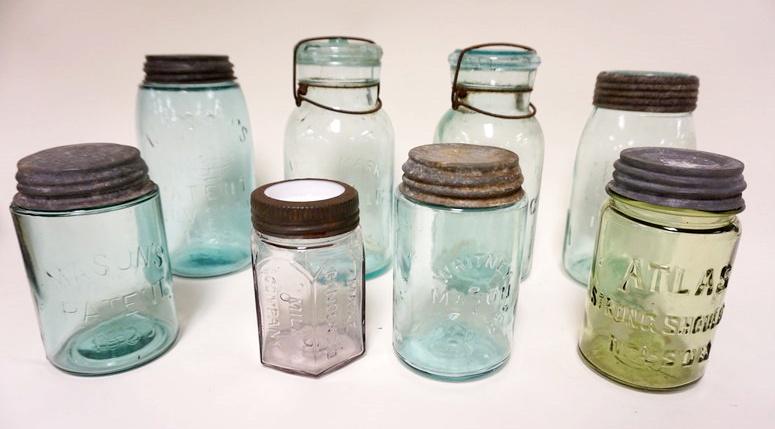 Lot Of 8 Antique Mason Jars