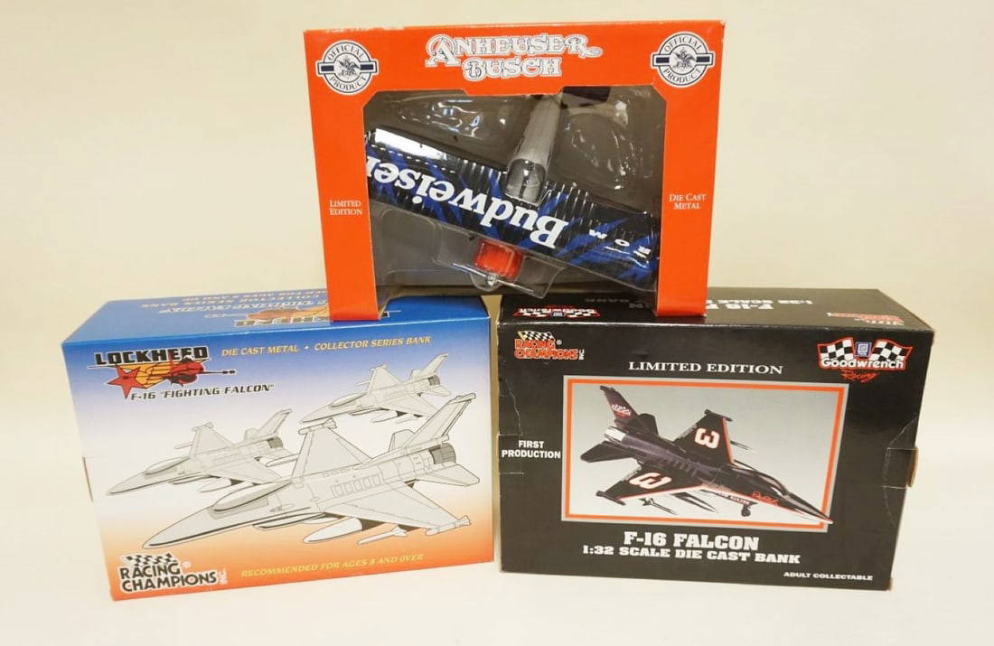 Lot Of 3 Boxed Airplane Banks Auction