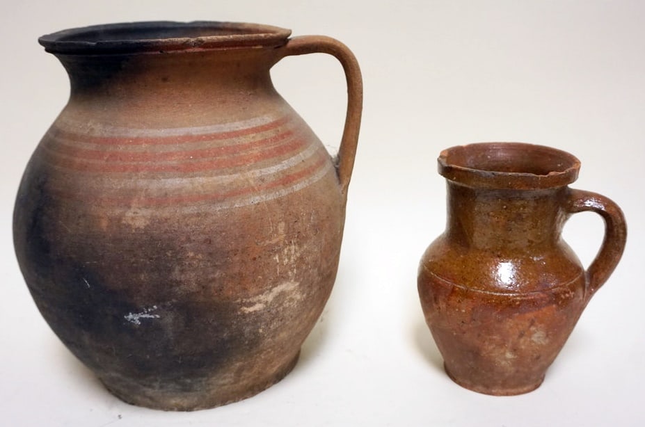 Antique Redware Pitchers