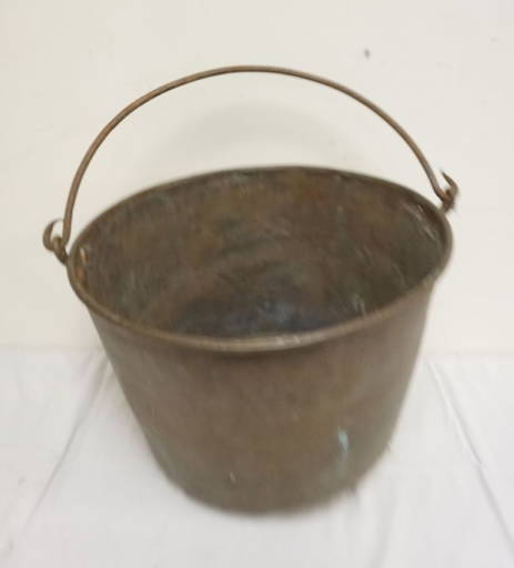 Large Antique Primitive Brass Jelly Bucket