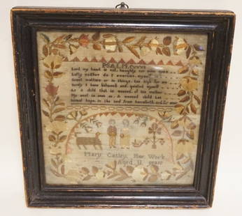 Framed Antique Sampler Auction