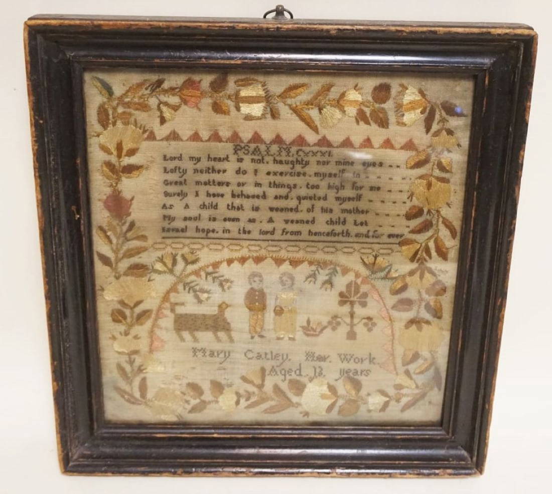 Framed Antique Sampler Auction