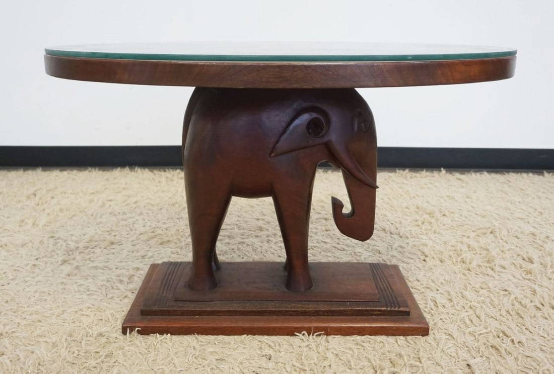 Solid Mahogany Oval Elephant Table Auction