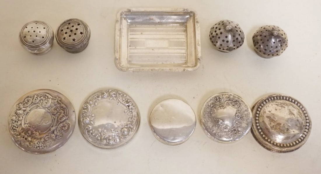 Sterling Silver Assorted Lids & Tray Auction
