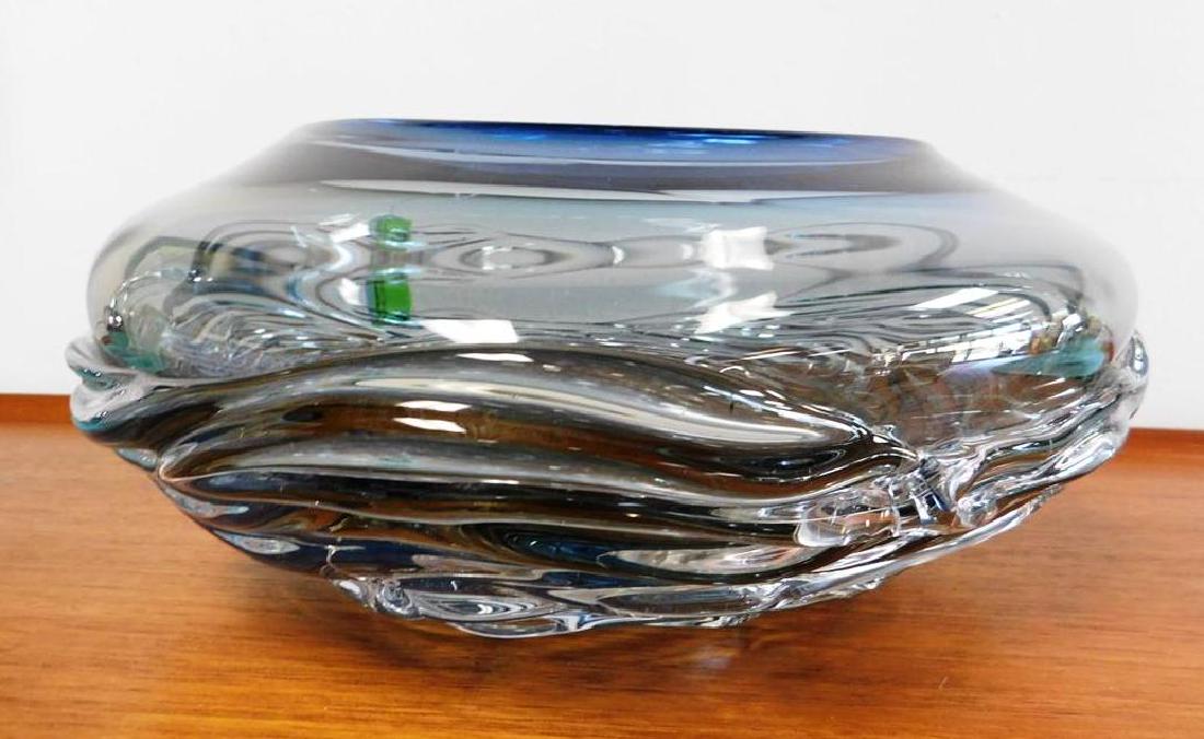 Monumental Art Glass Bowl Signed