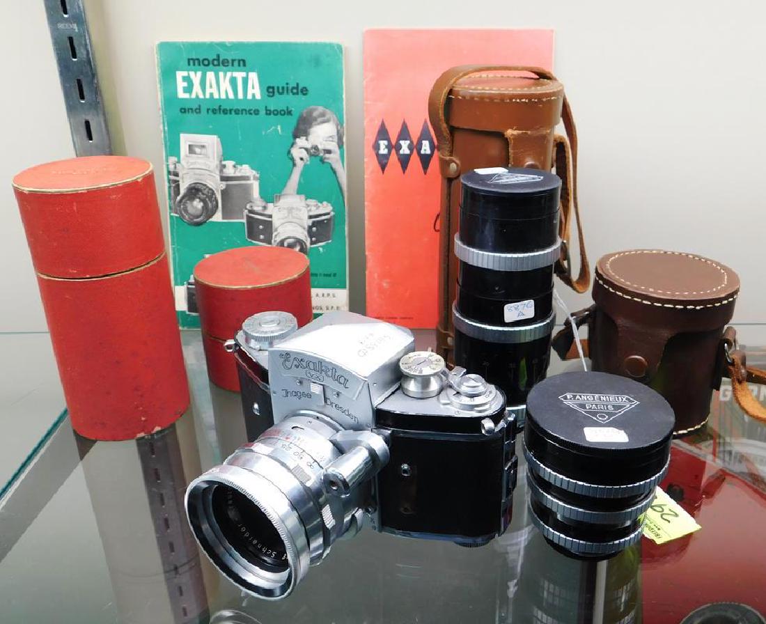 Exakta Camera With Lenses And Cases, Manuals