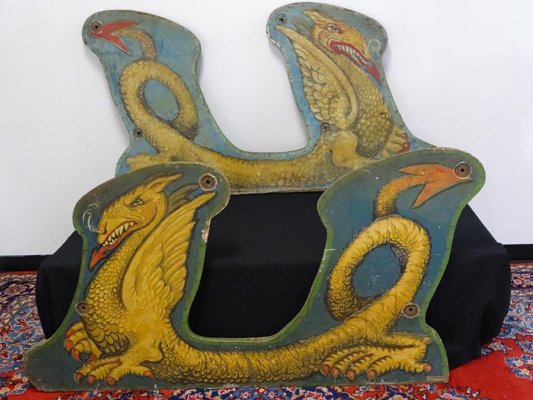 PAIR VINTAGE CARNIVAL RIDE PANELS - DRAGON - Jan 19, 2019 | Freedom ...