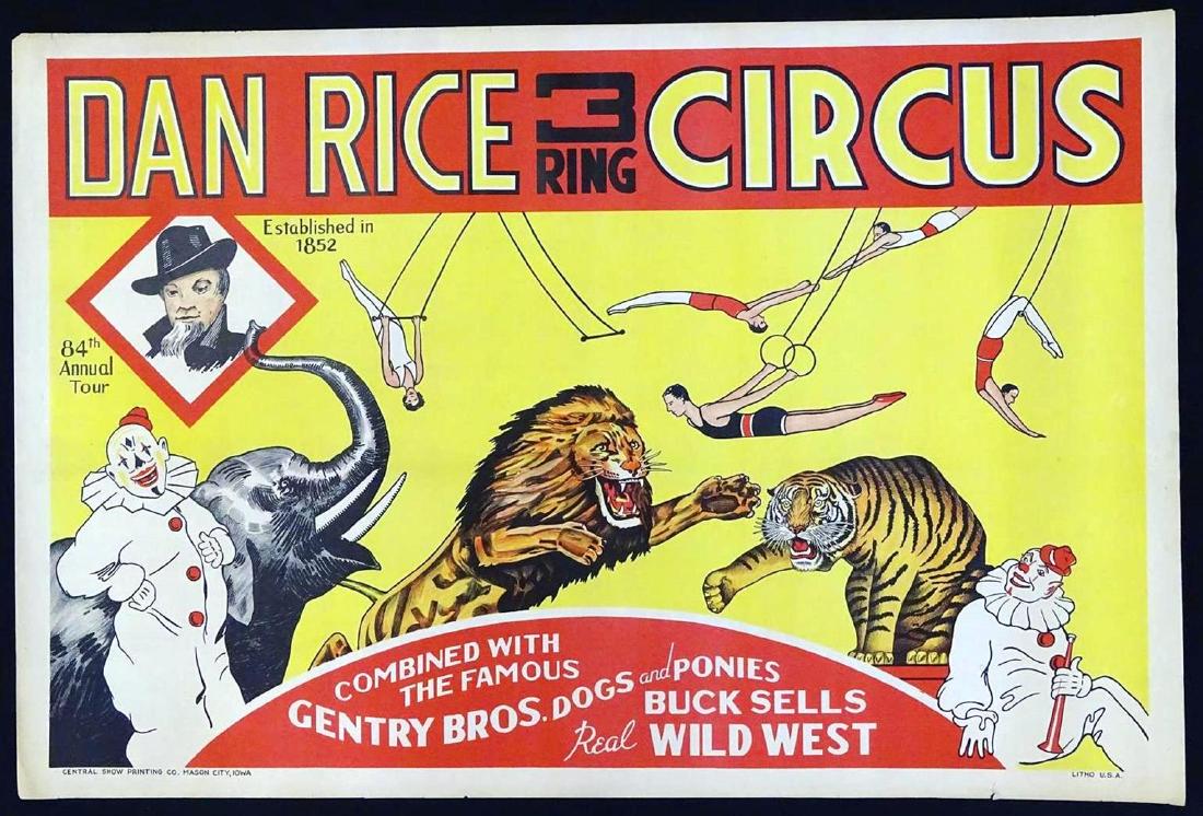 The Famous Dan Rice Circus Poster
