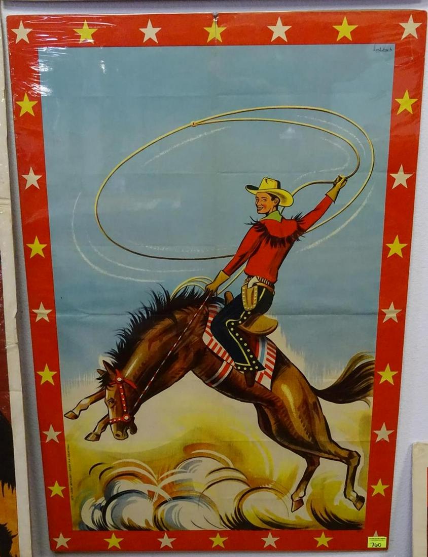 Stock Circus Poster Of Rodeo Horse And Lasso Rider