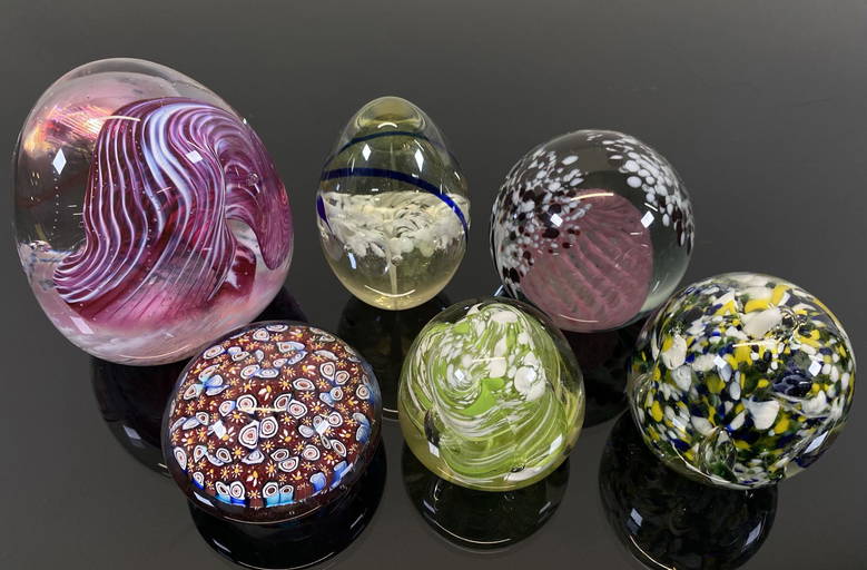 Grouping Of Art Glass Paperweights
