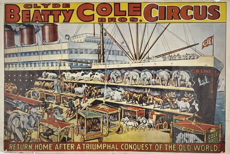 Clyde Beatty & Cole Bros. Circus Elephants Poster:
