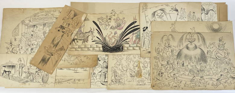 Folio Of Bill Ballantine Original Drawings