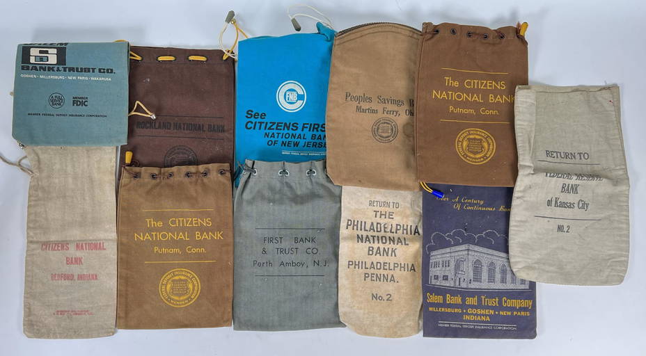 Collection Of Bank Money Bags