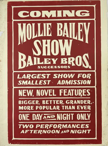 Mollie Bailey Show Bailey Bros. Circus Poster