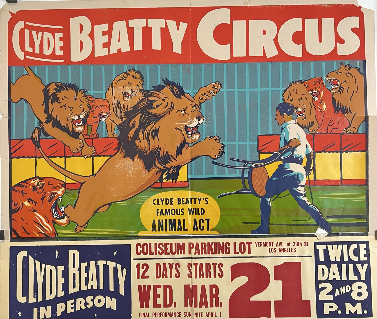 CLYDE BEATTY CIRCUS POSTER - Nov 06, 2022 | Freedom Auction Company in FL