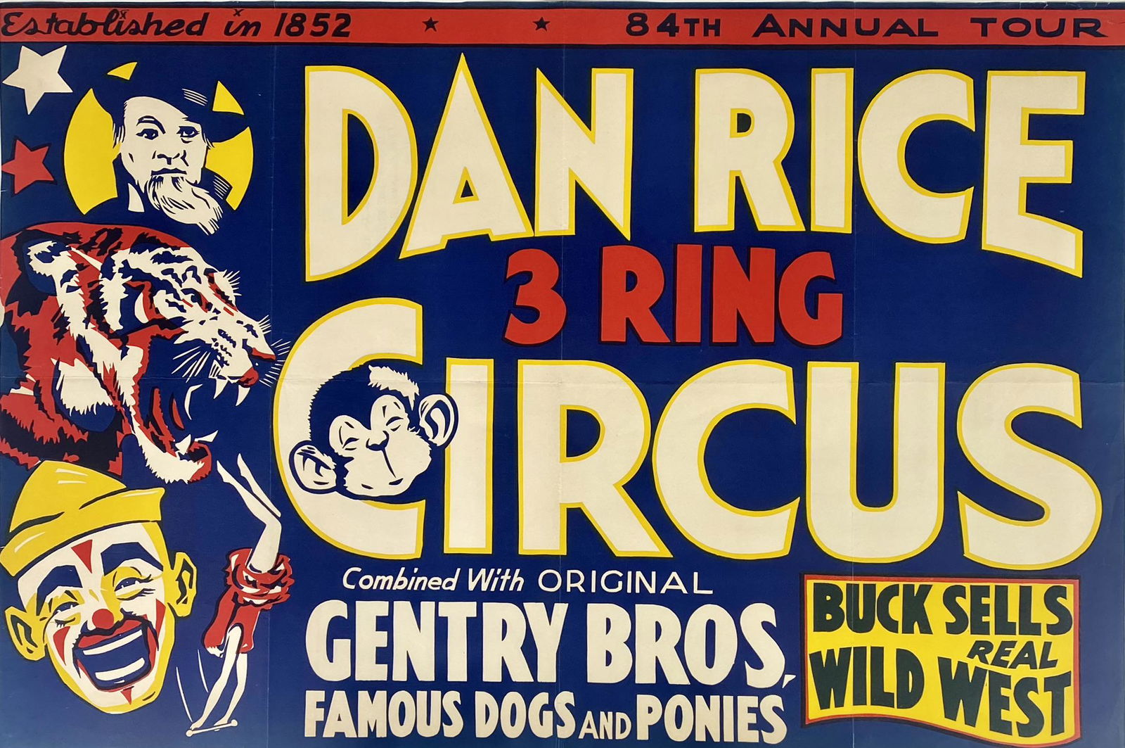The Famous Dan Rice Circus Poster