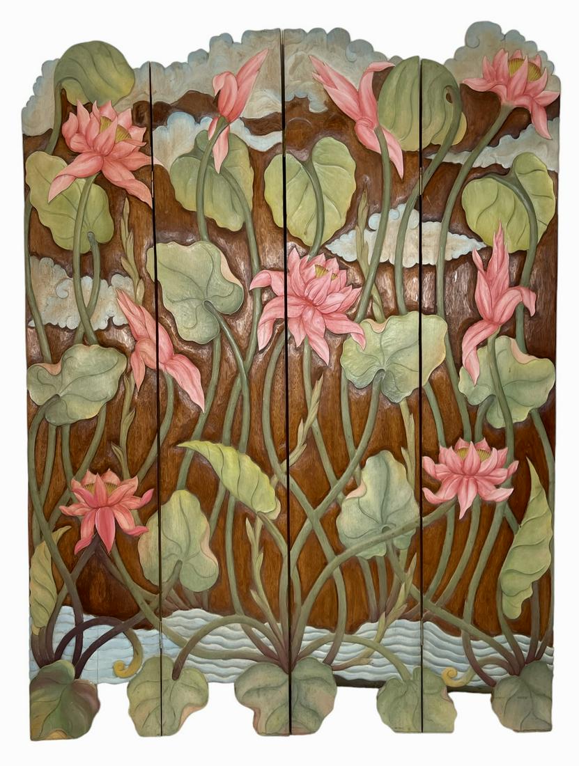 Balinese Hand Painted Room Screen