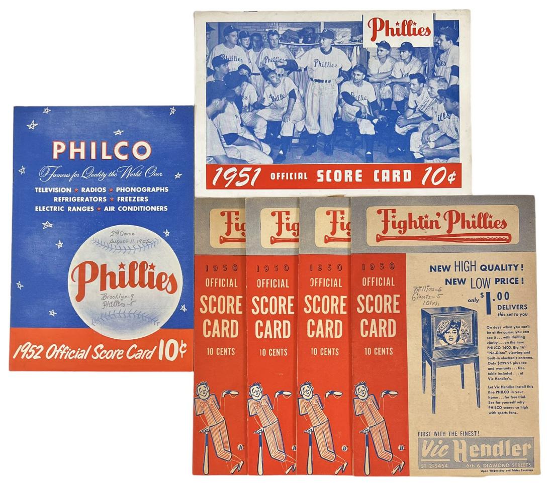 1950's Phillies Baseball Scorecard Programs