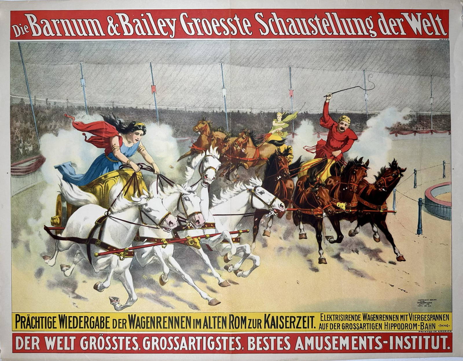 Barnum & Bailey Circus Poster - Chariot Race Auction