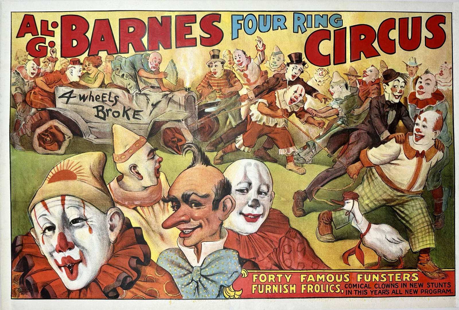 Al G. Barnes Four-ring Circus Poster - Forty Funsters Auction