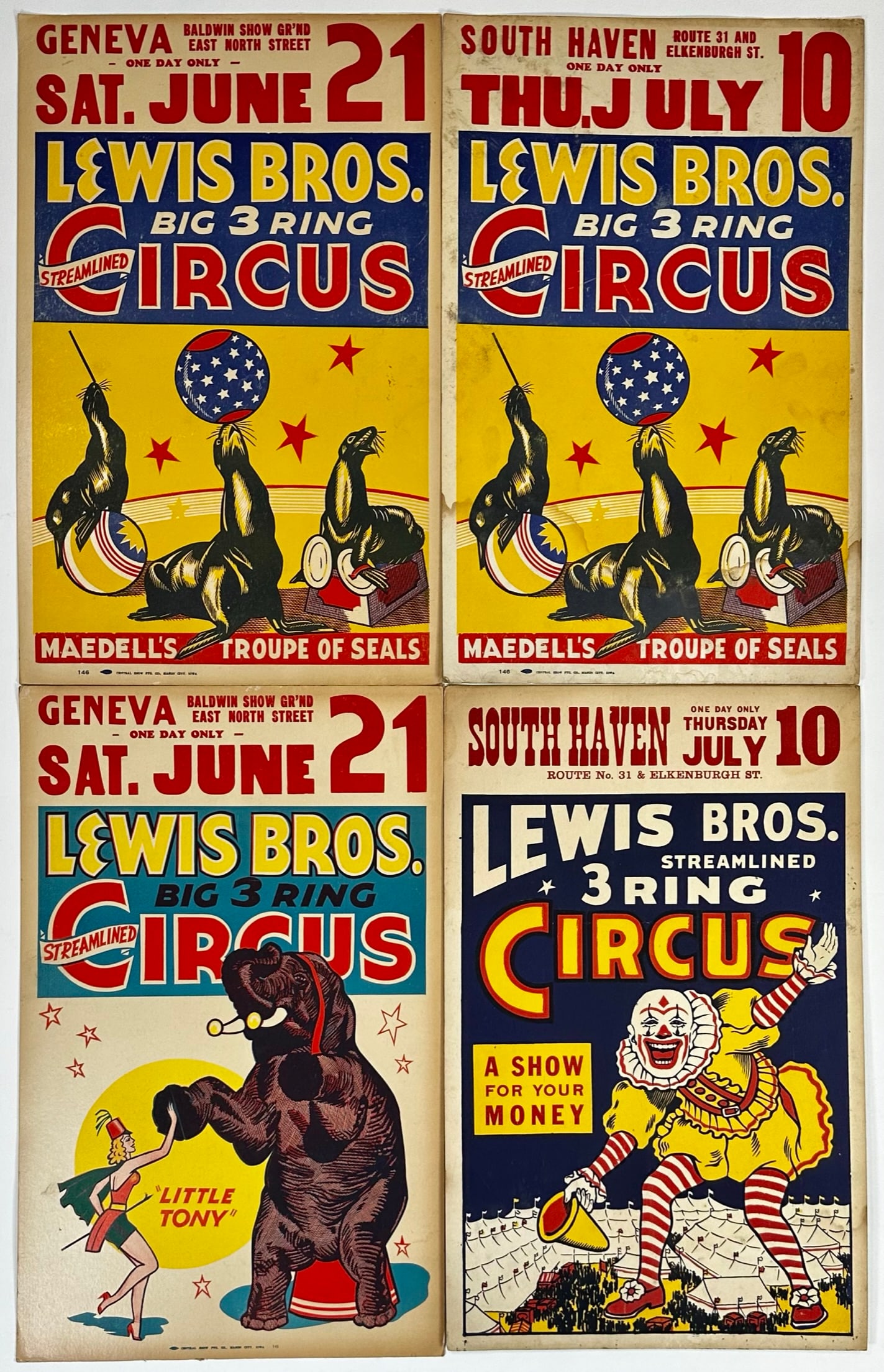 Lewis Bros. Circus Window Cards Auction