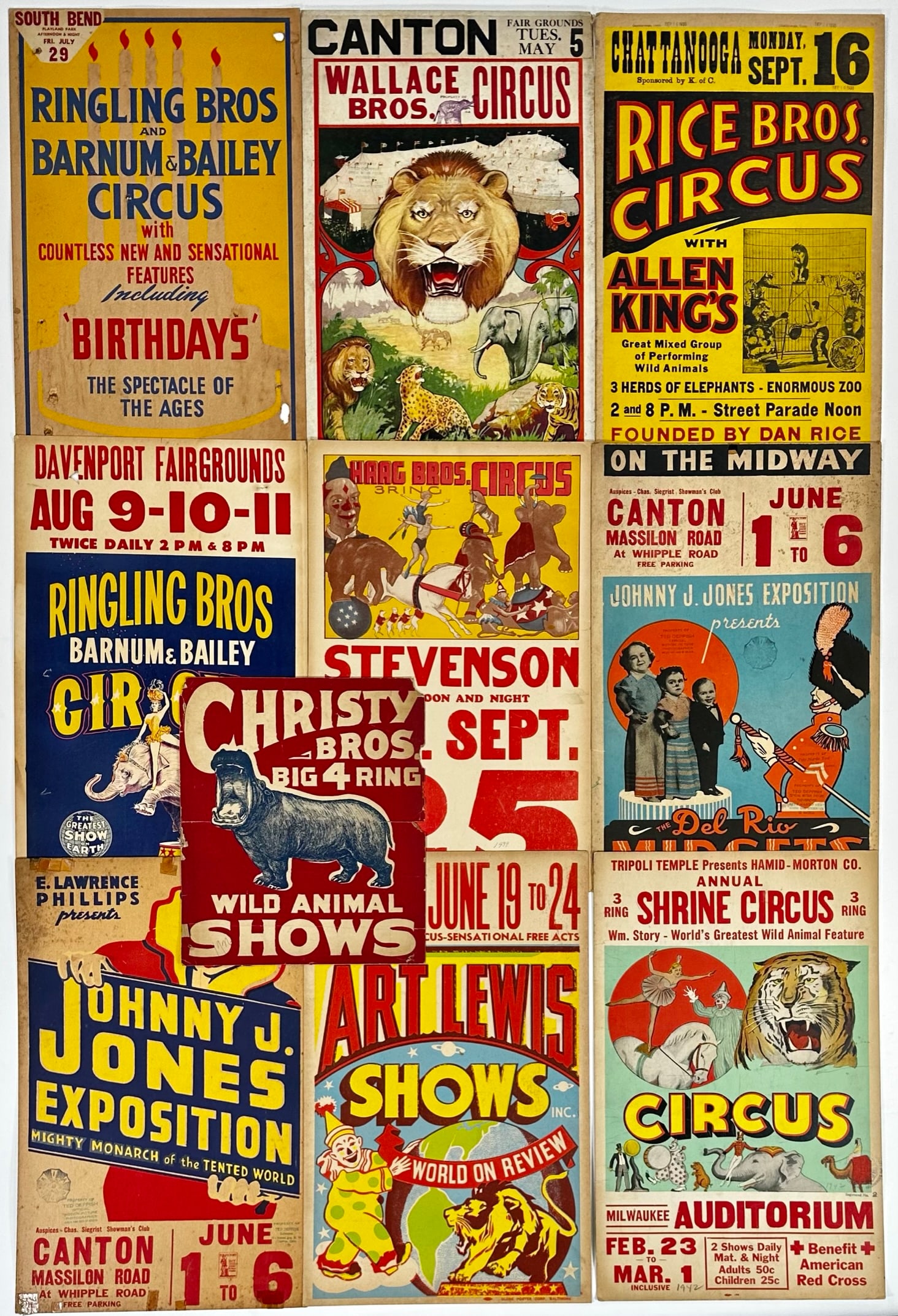 Collection Of Circus Window Cards Auction