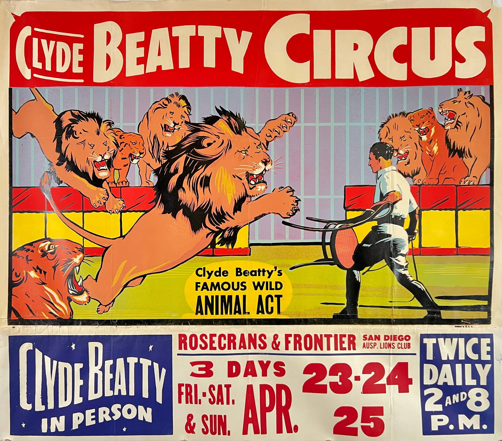 Clyde Beatty Circus Poster Auction
